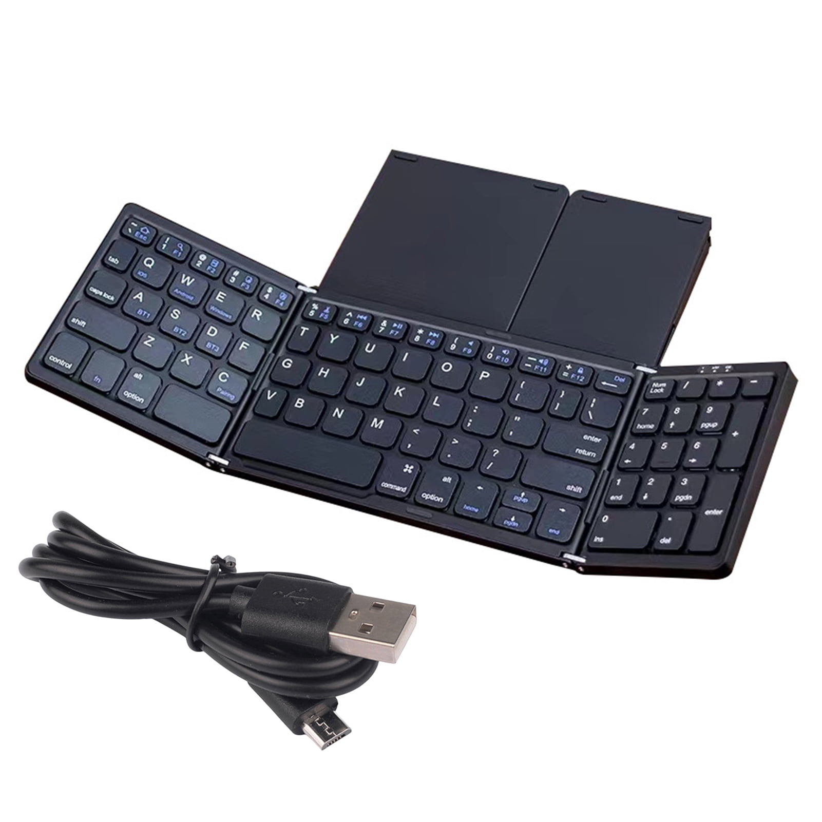 Lomubue B089 Folding Keyboard Ultra-thin with Numeric Keypad Tri-fold ...