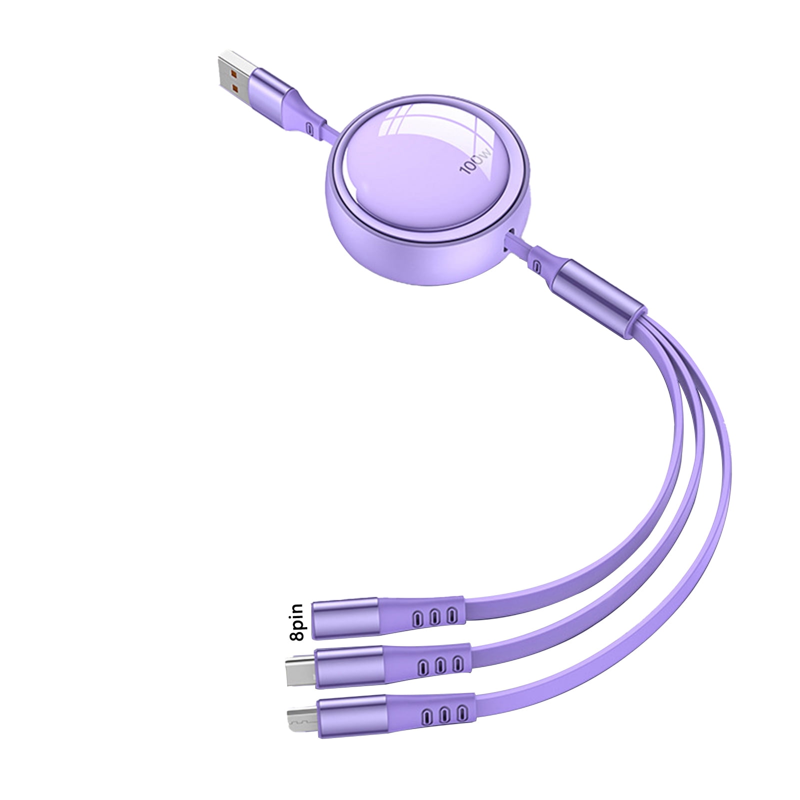 Lomubue Charging Cable 3-in-1 Anti-winding Retractable 100W Fast ...