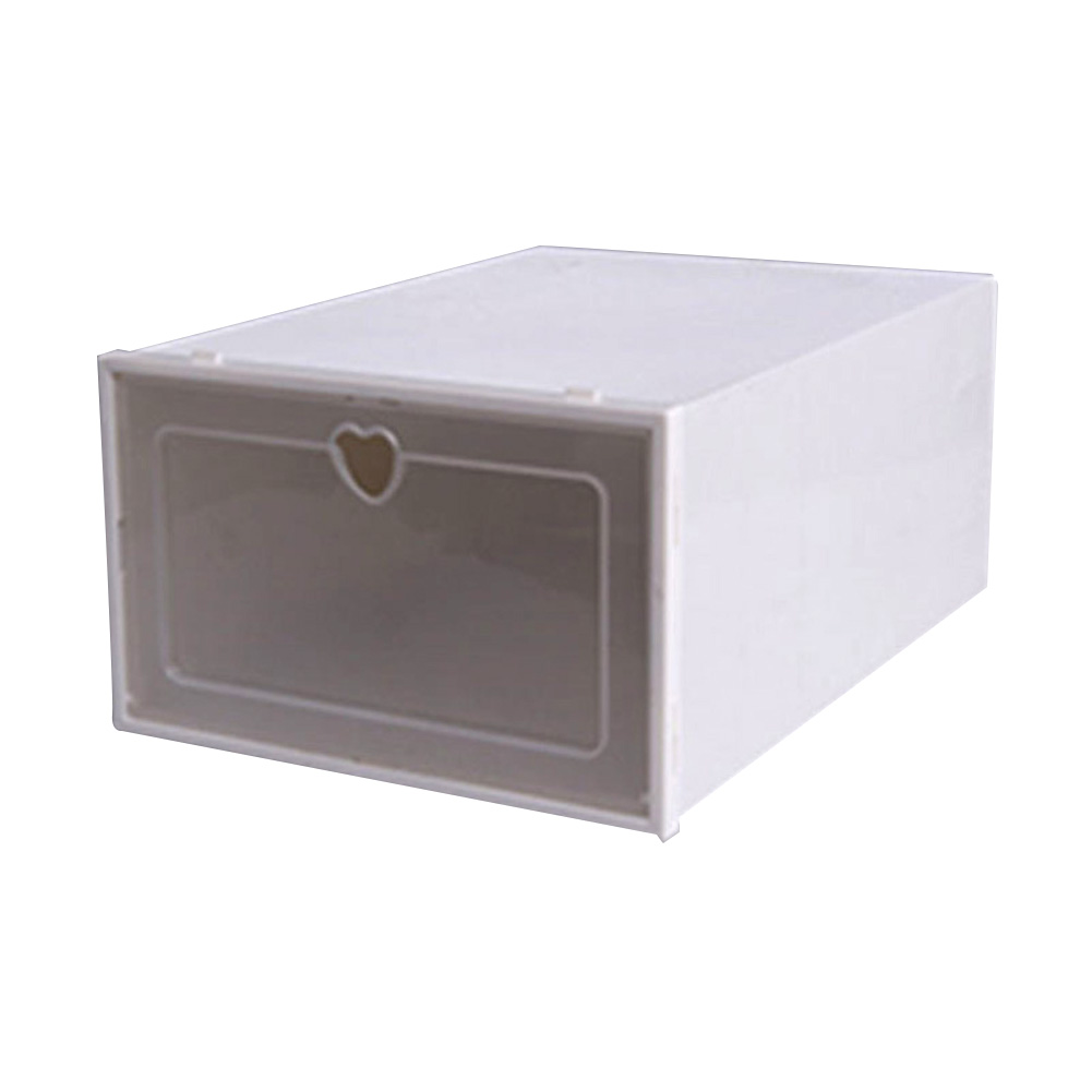 Lomubue Clear PP Stackable Dust proof Drawer Shoes Box Storage Container Organizer Creamy ...