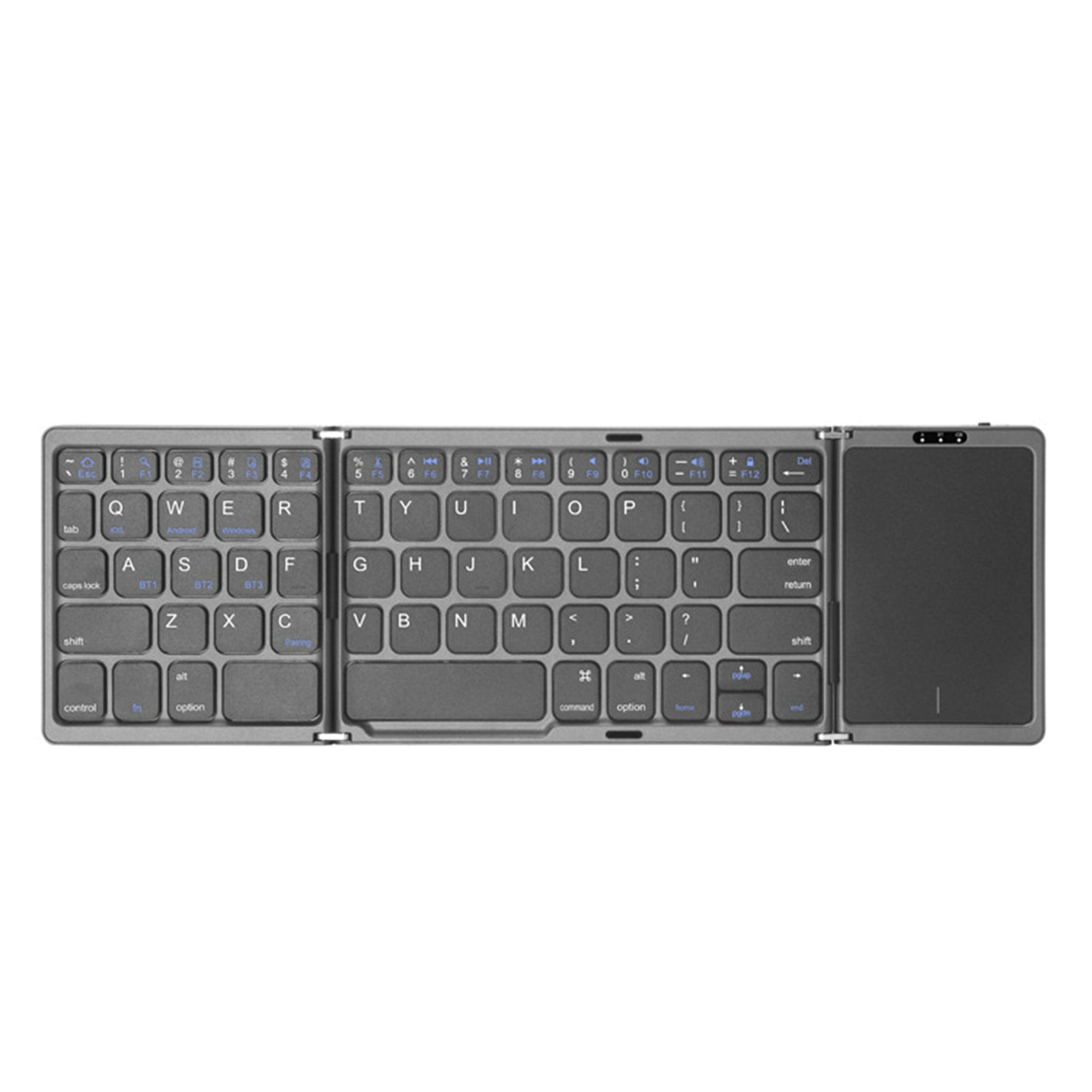 Lomubue Folding Keyboard Ergonomic Ultra-thin Tri-fold with Touchpad ...