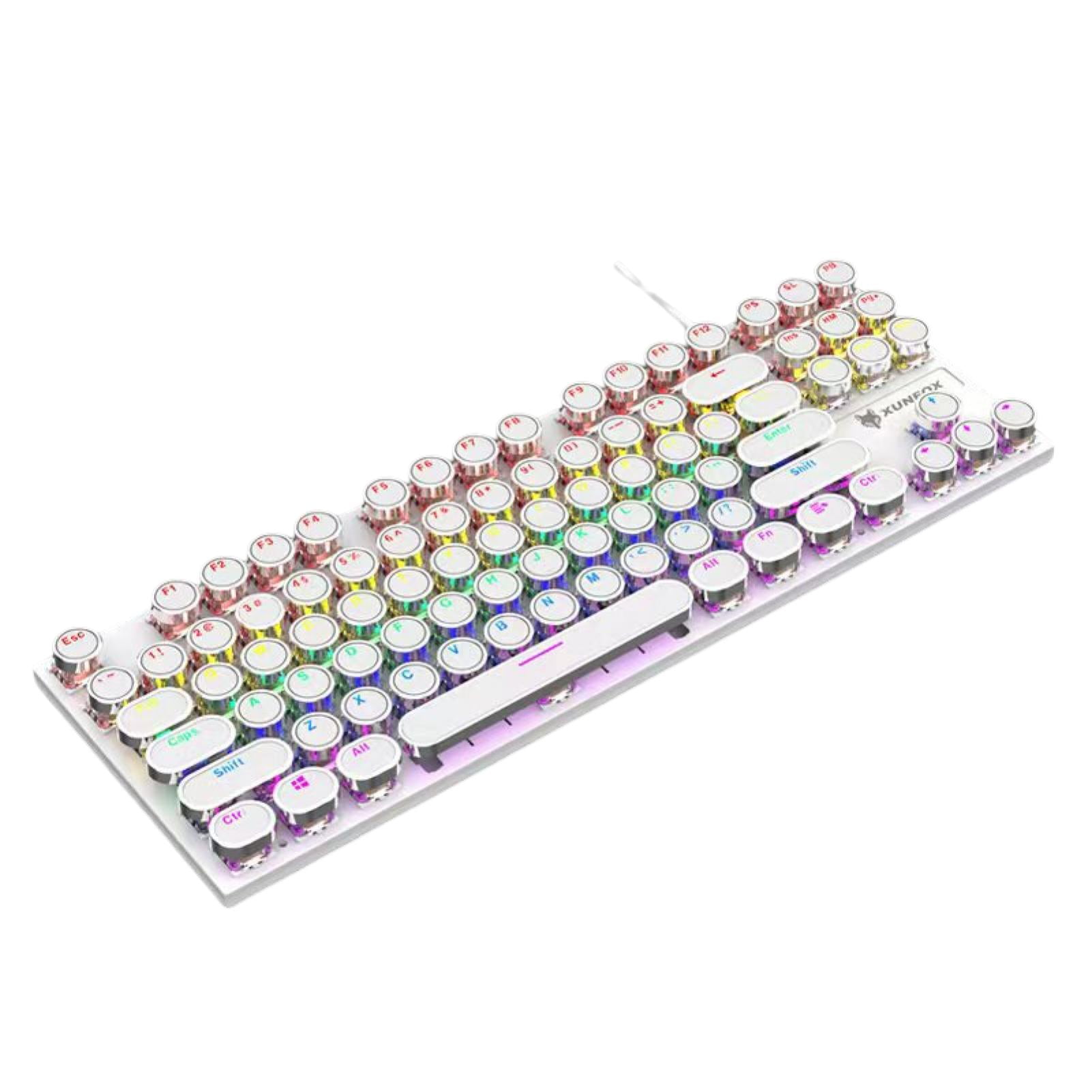 Lomubue K80 87 Keys Mechanical Keyboard Universal Blue Switch Ergonomic ...