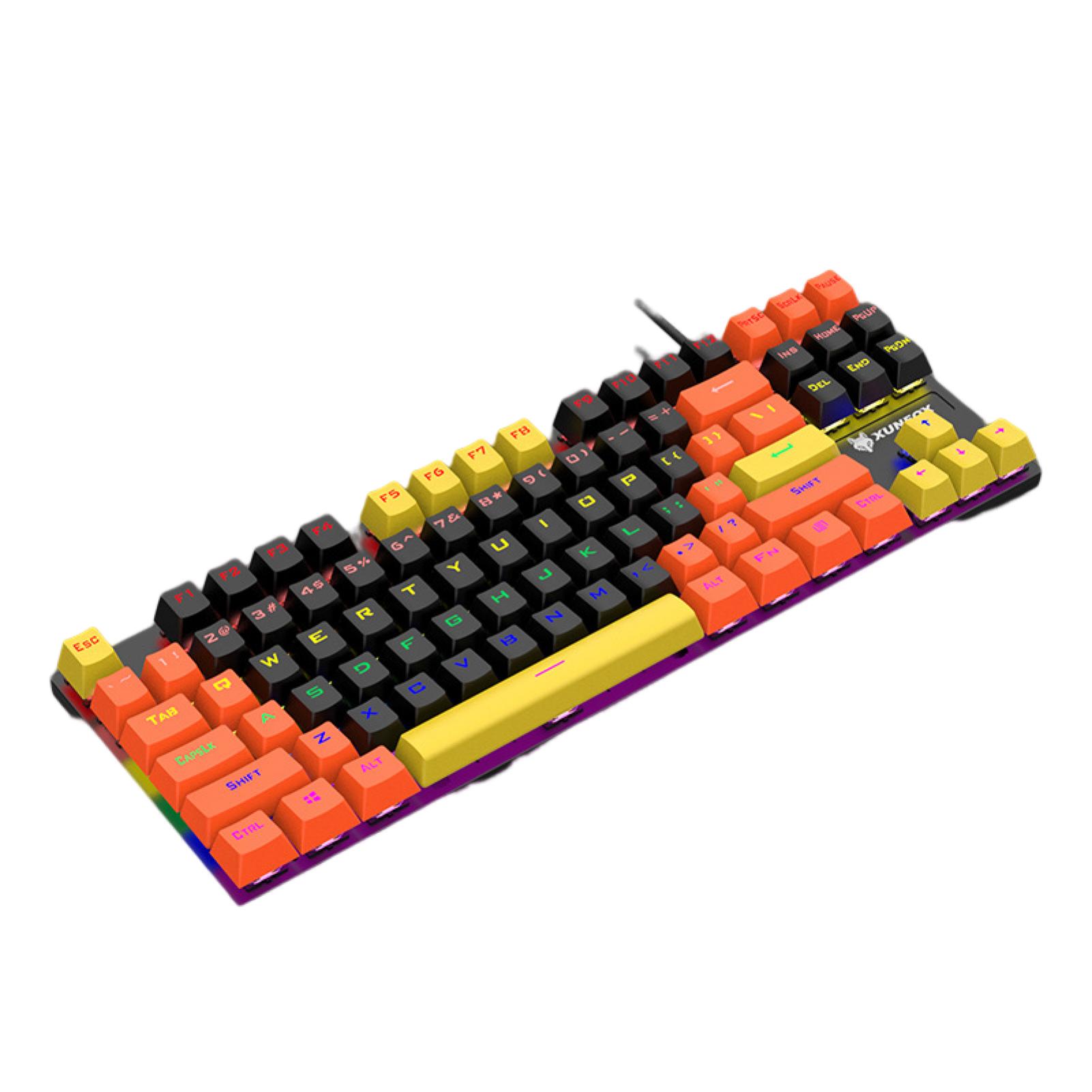 Lomubue K80 87 Keys Mechanical Keyboard Universal Blue Switch Ergonomic ...