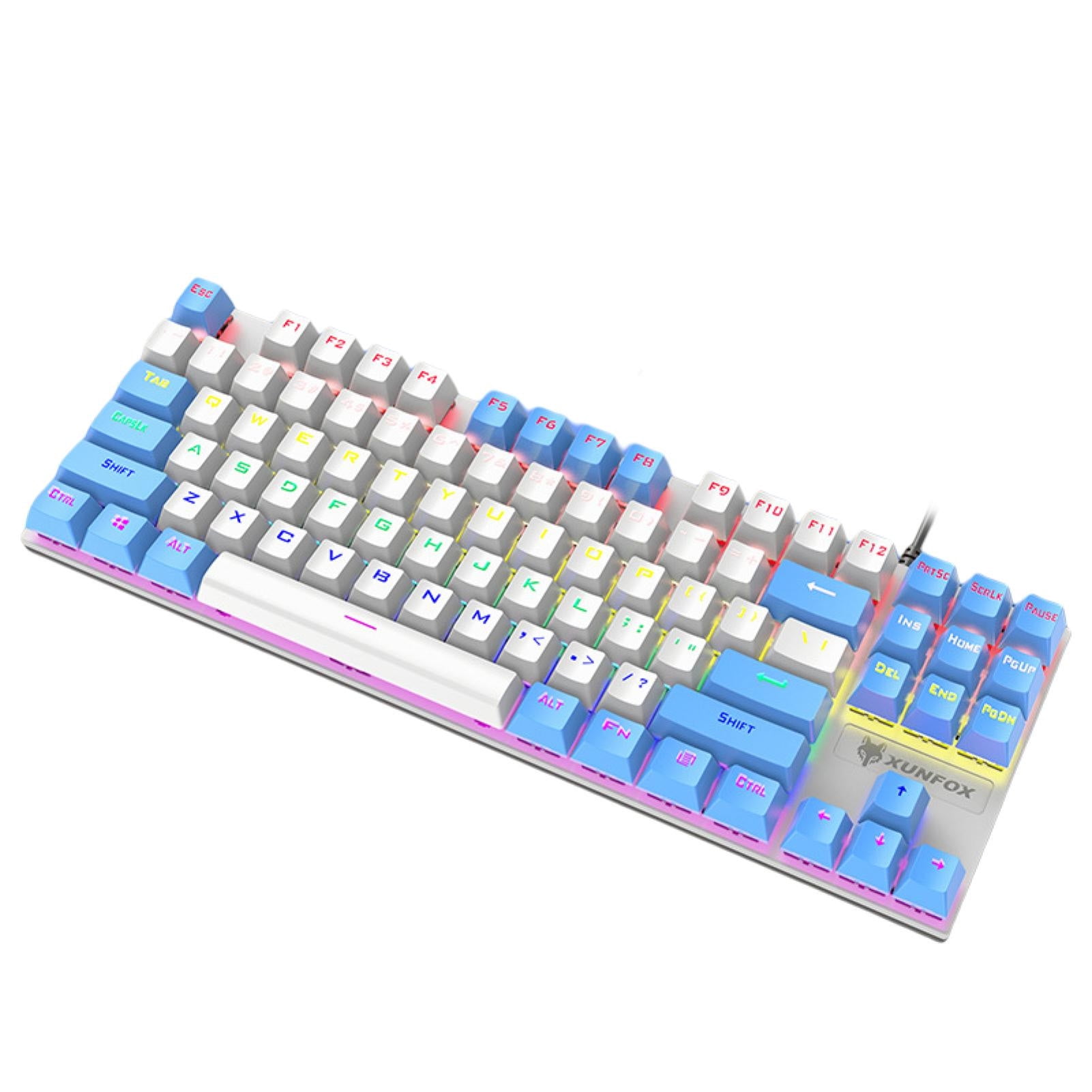 Lomubue K80 87 Keys Mechanical Keyboard Universal Blue Switch Ergonomic ...