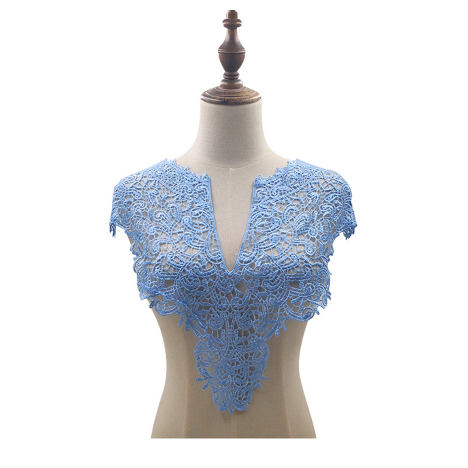 Lomubue Lace Fake Collar Embroidered Corsage Hollow Design Big Flowers ...