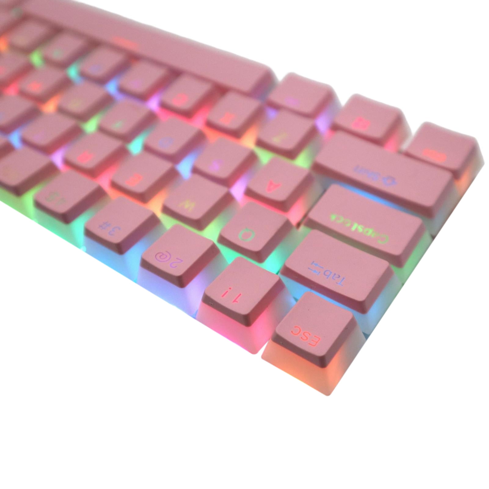 Lomubue PBT Key Caps Bicolor Half Transparent Pudding Design Glitter ...