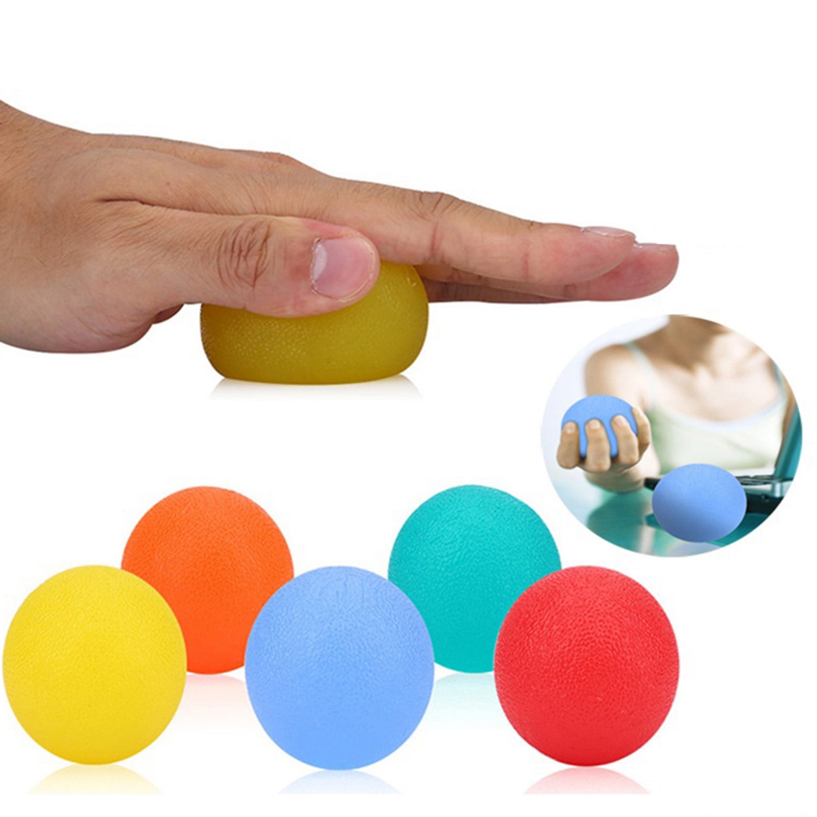 Lomubue Silicone Ball Portable Lightweight Round Shape Hand Exercise ...