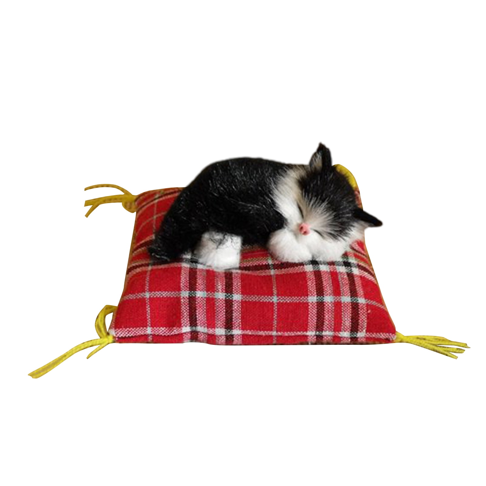Lomubue Simulation Cat Model with Cushion Base Faux Fur 3D Look Cute ...