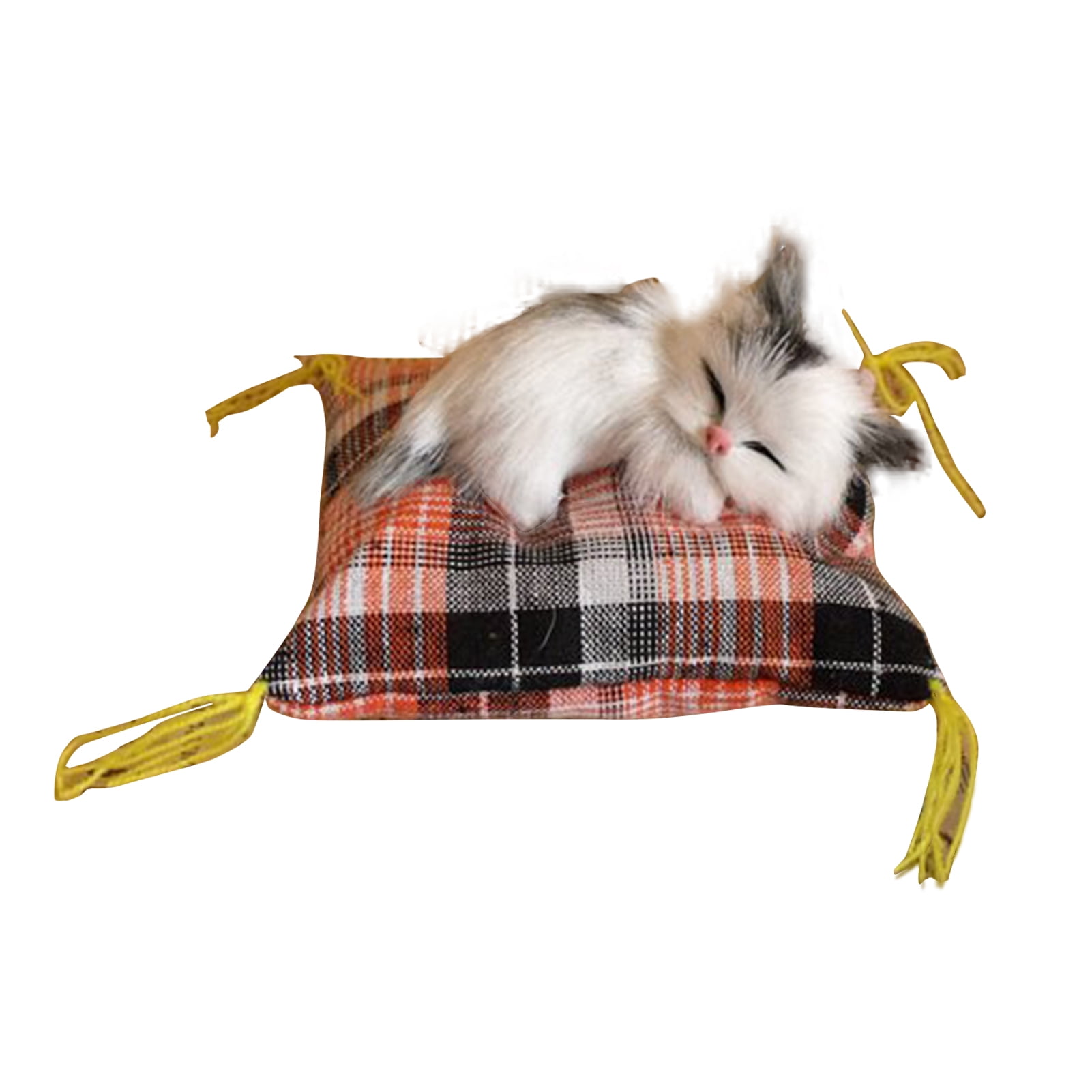 Lomubue Simulation Cat Model with Cushion Base Faux Fur 3D Look Cute ...