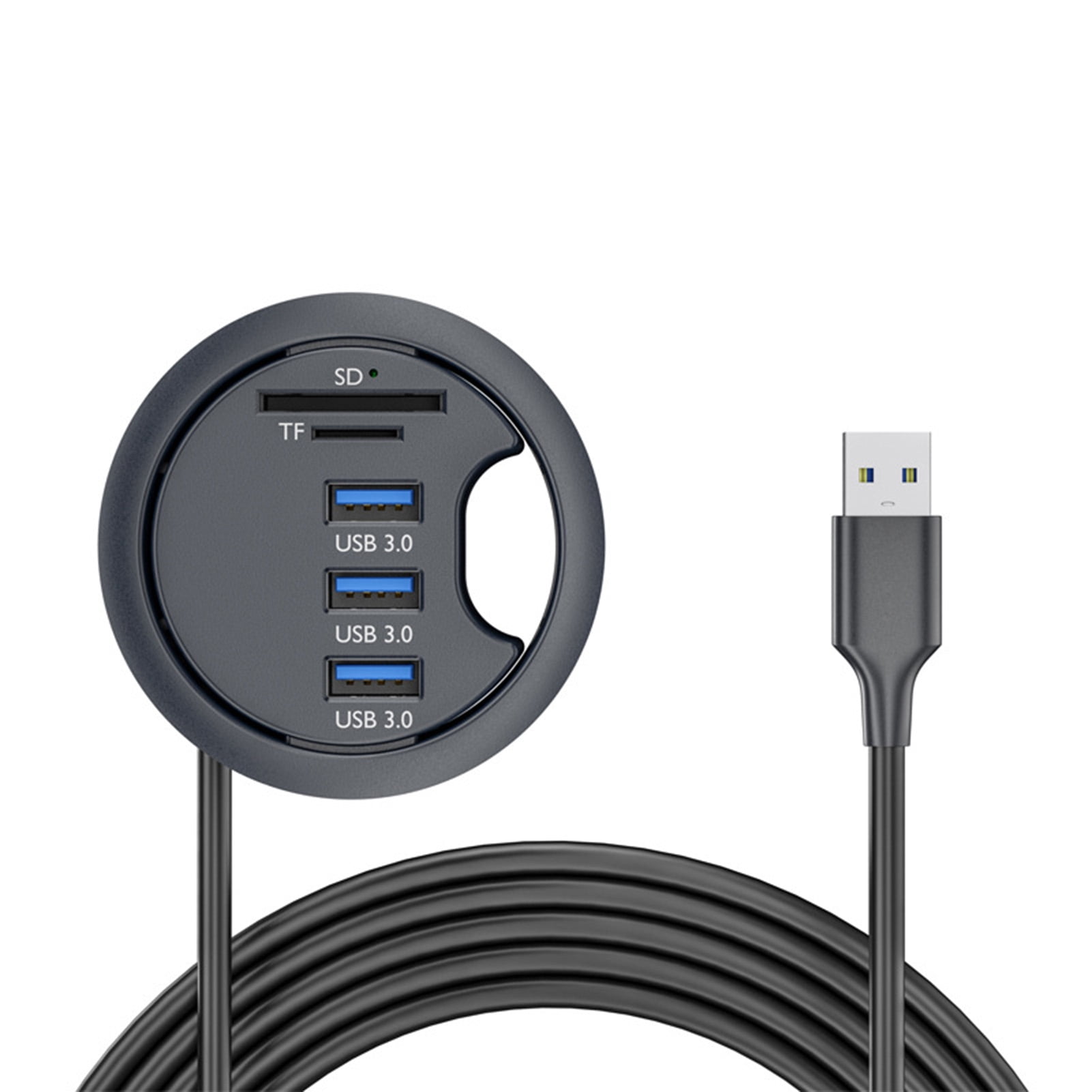 Lomubue USB Hub 5 in 1 Multiport 3 USB3.0 TF/SD-card Reader Hole in ...