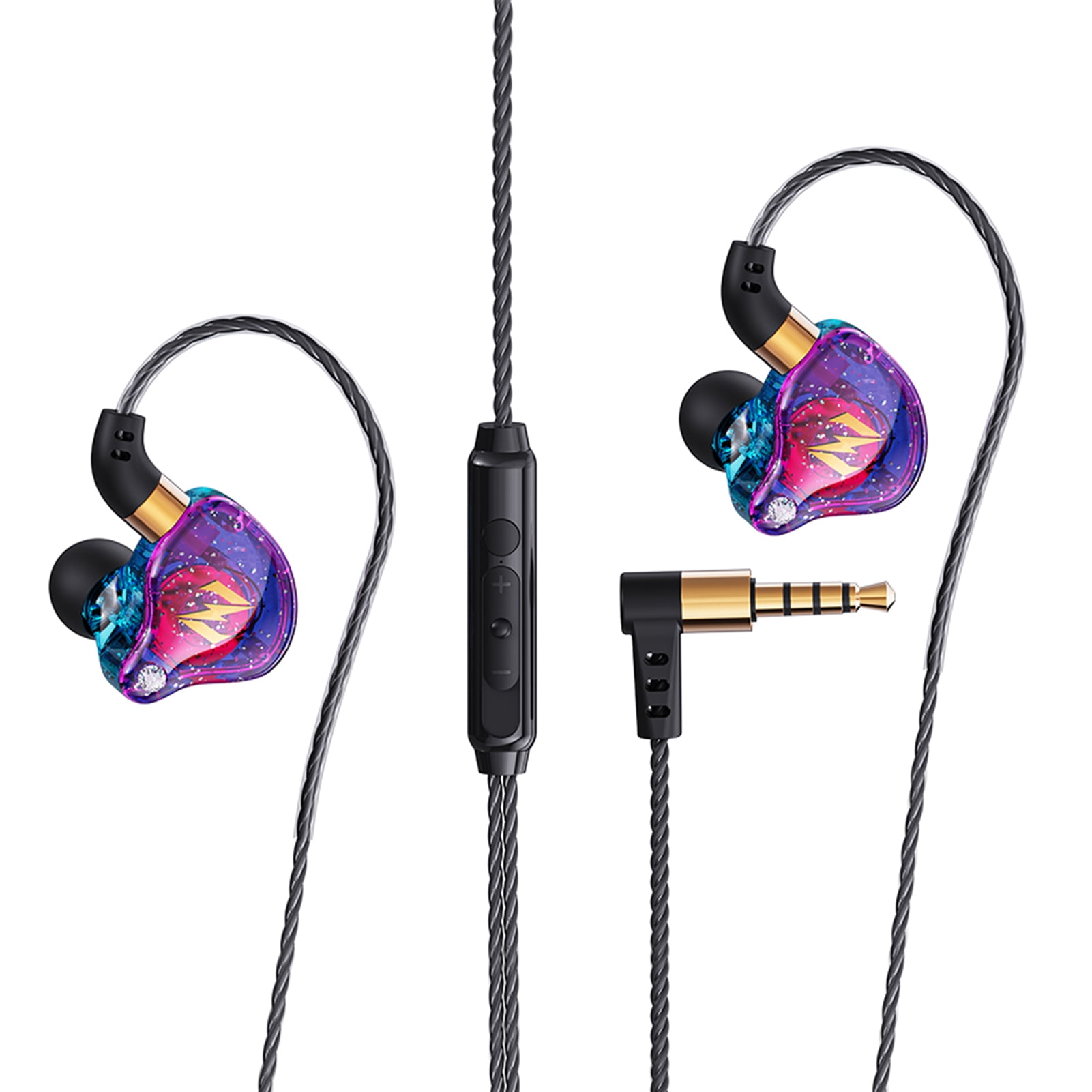 Lomubue Wired Earphone Stereo Surround Plug Play HD-compatible Calling ...