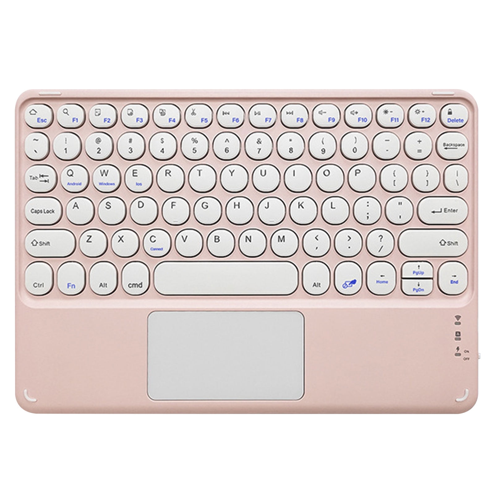 Lomubue Wireless Keyboard Round Keycaps Ergonomic Rechargeable Quick ...