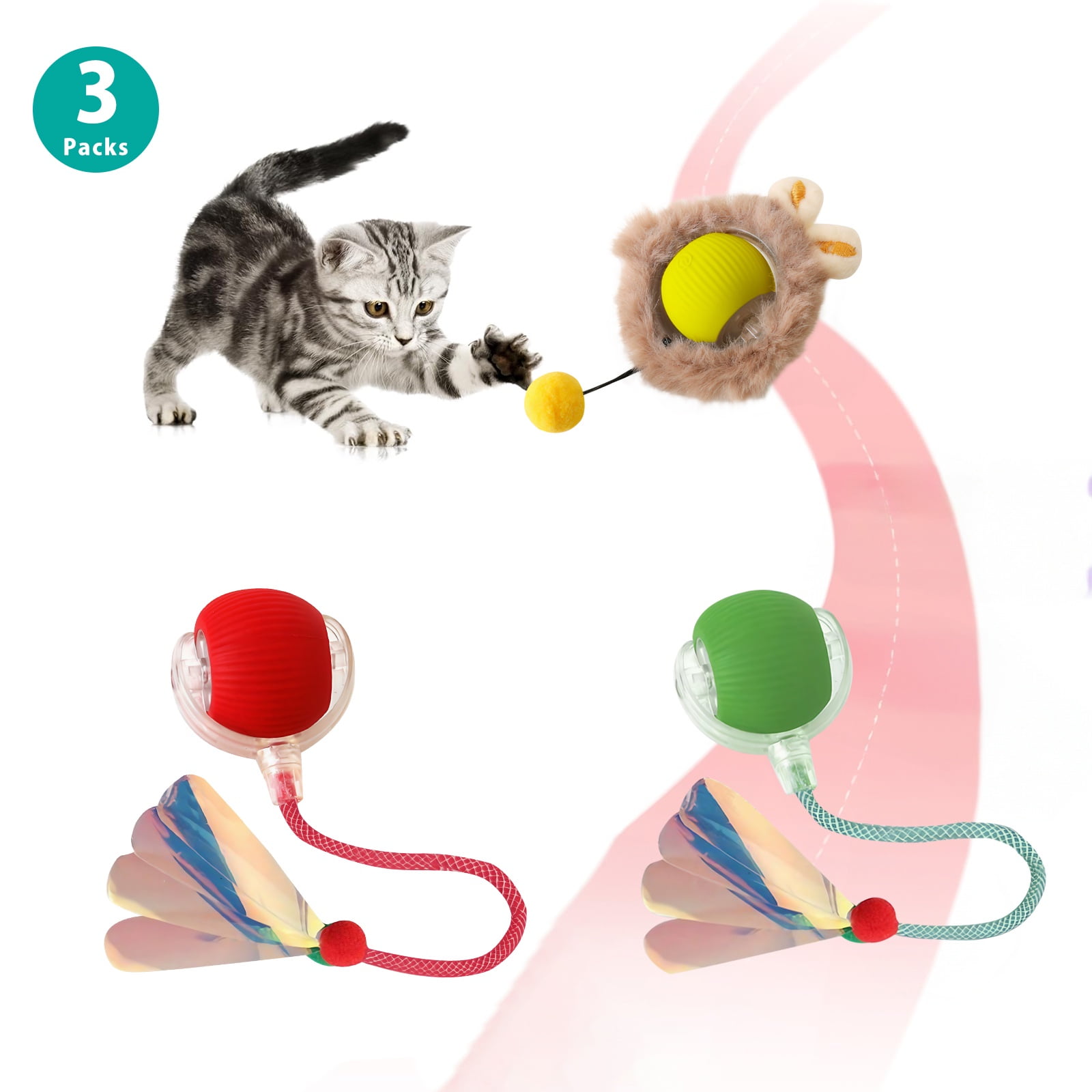 Lomyolo 3-PACK Interactive Cat Toys - 2026 New Motion Activated ...