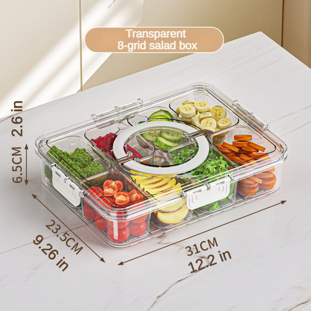Lomyolo Portable Snackle Box Container Divided Serving Tray with Lid ...