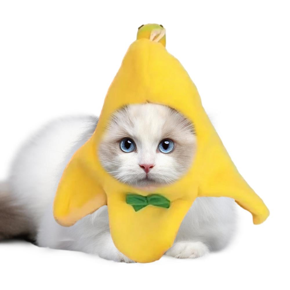 Lona Banana Hat for Cats Adorable Mini Hood Fruit Shaped Cat Caps Funny ...