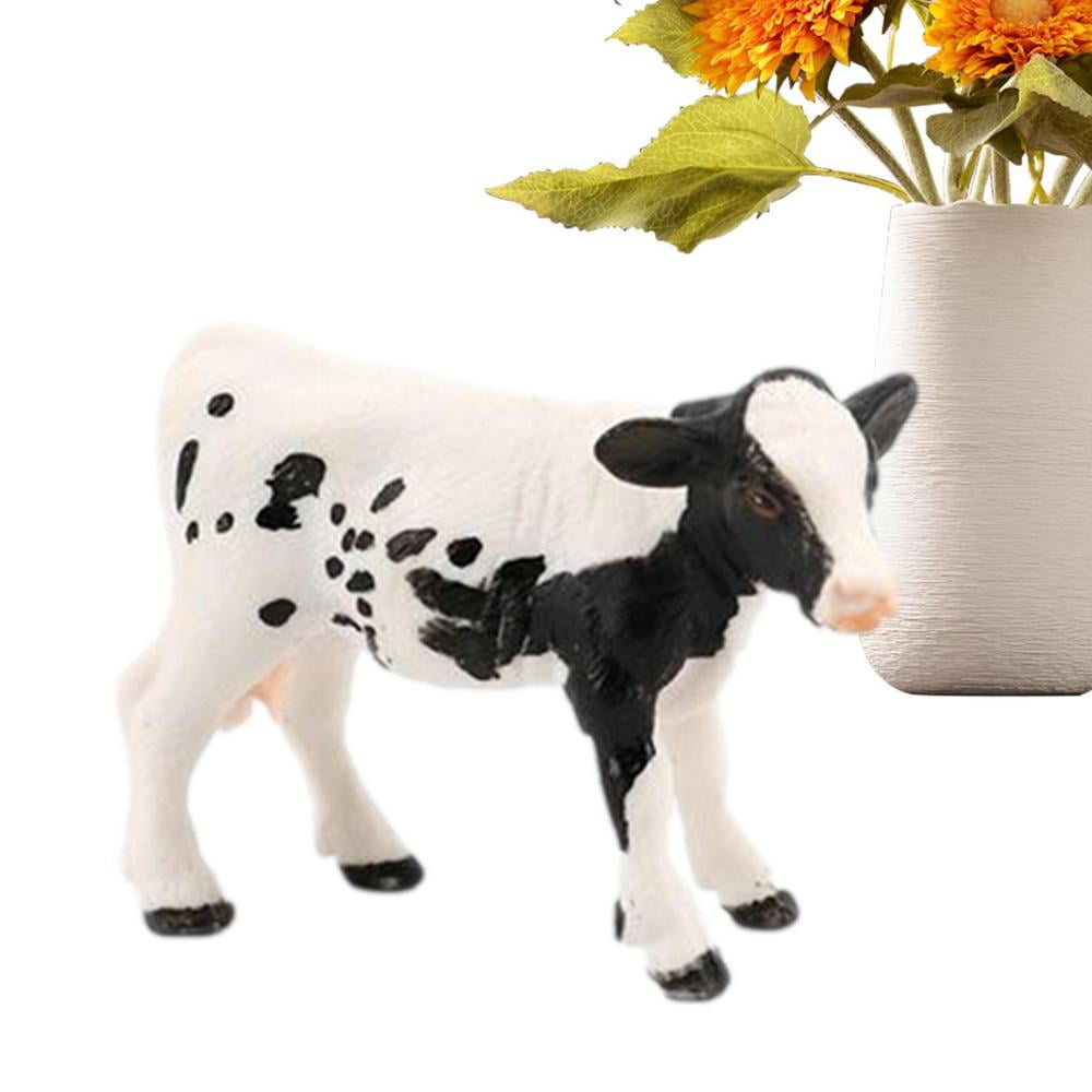Lona Calf Statue Realistic Holstein Cow Toy Farm Animals Educational ...