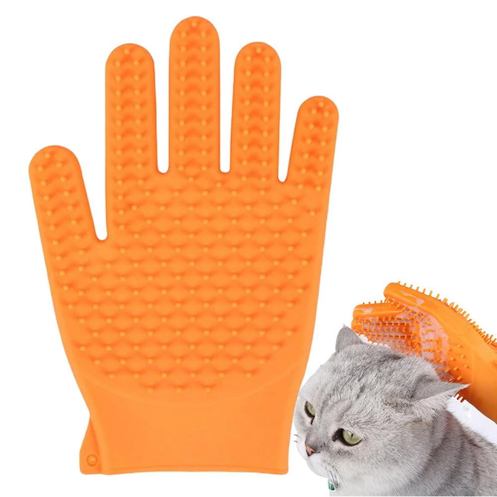 Lona Cat Brush Glove Double Sides Dog Bathing Gloves Pet Grooming ...