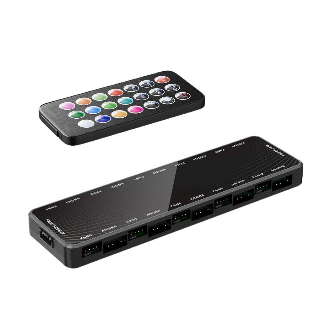 Lona Fan Hub Splitter Computer Argb Pwm Fans Splitter with Controller ...