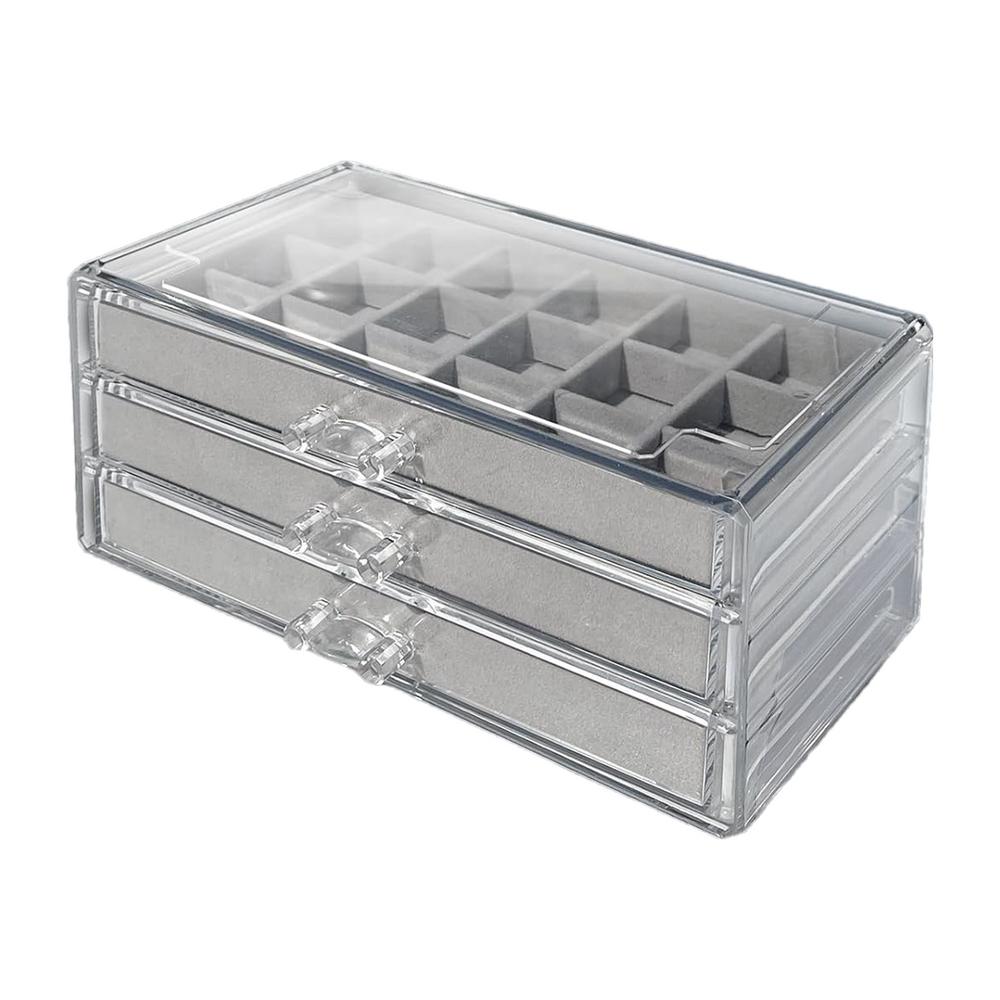 Lona Gemstone Display Case 54 Slot Crystal Display Shelf 3 Layer Visual ...