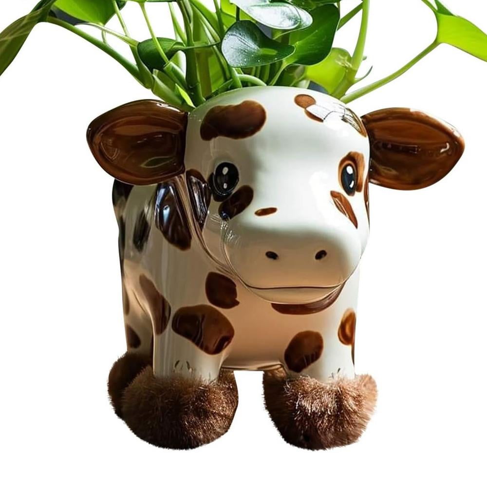 Lona Highland Cow Planter Pot 4 Inch Highland Cow Resin Flowerpot Funny ...