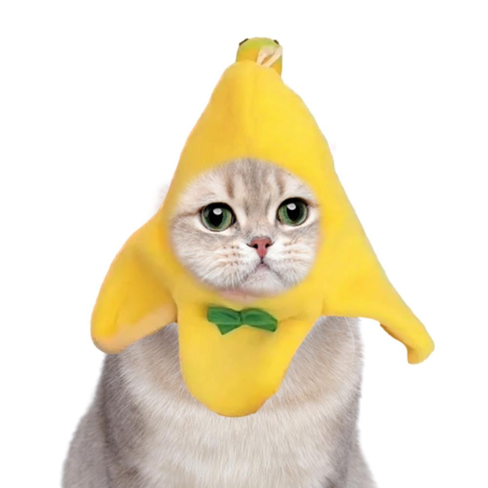 Lona Pet Banana Hat Adorable Mini Hood Fruit Shaped Cat Caps Funny ...