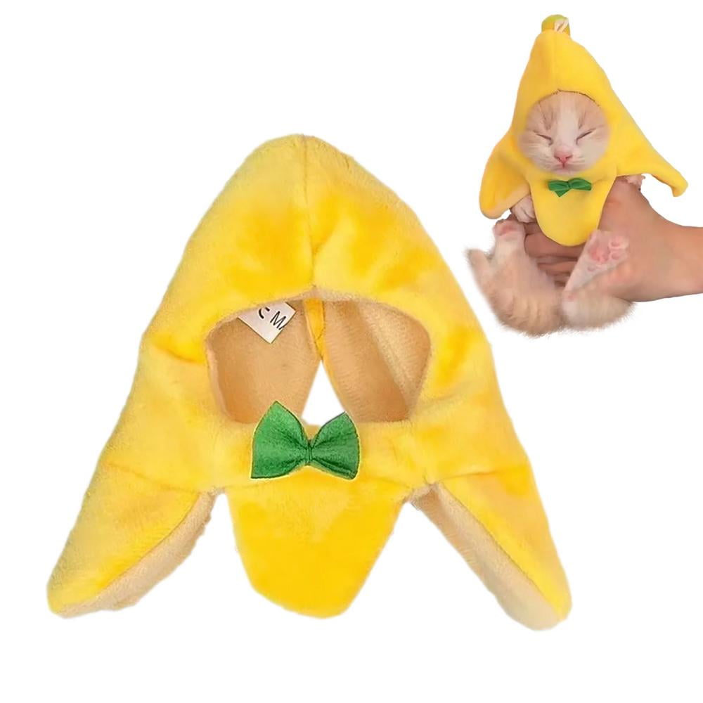 Lona Banana Hat for Dogs Fruit Shaped Mini Hood Headgear Cat Caps Funny ...