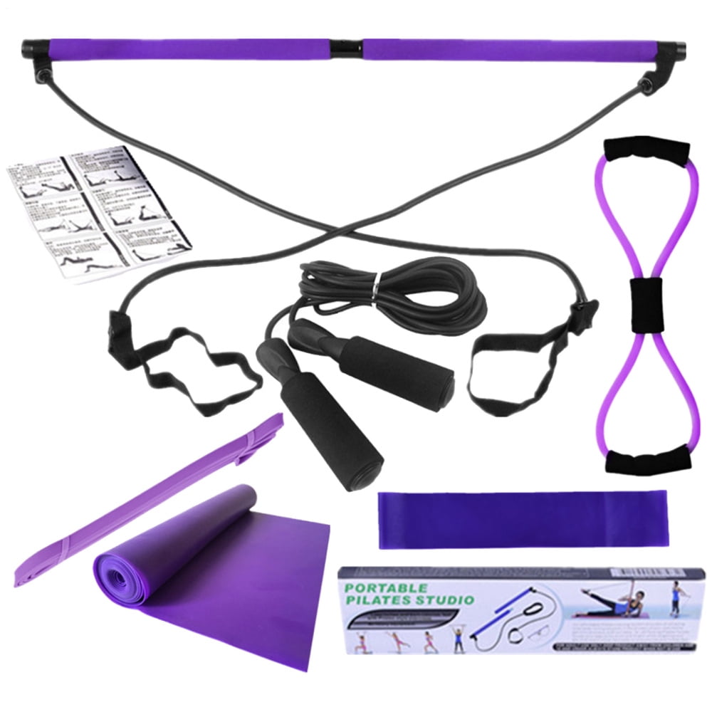 Lona Pilates Home Workout Kit Pilates Bar Yoga Bands Resistance Band 8X ...