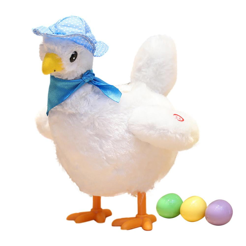 Lona Hen Laying Eggs Toy Plush Stuffed Chicken Toy with Music Realistic ...
