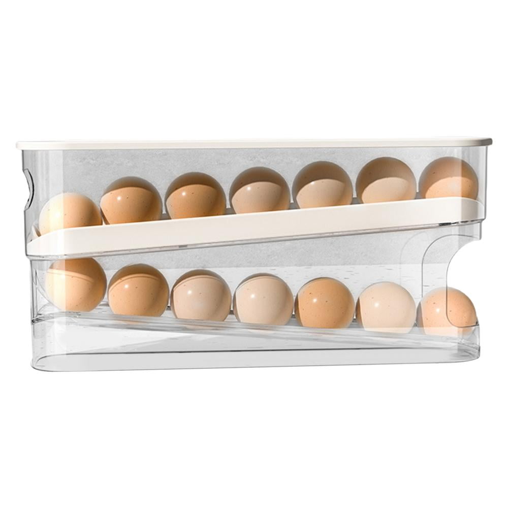 Lona Refrigerator Egg Storage Egg Roller Fridge Egg Holder with 2-Layer ...