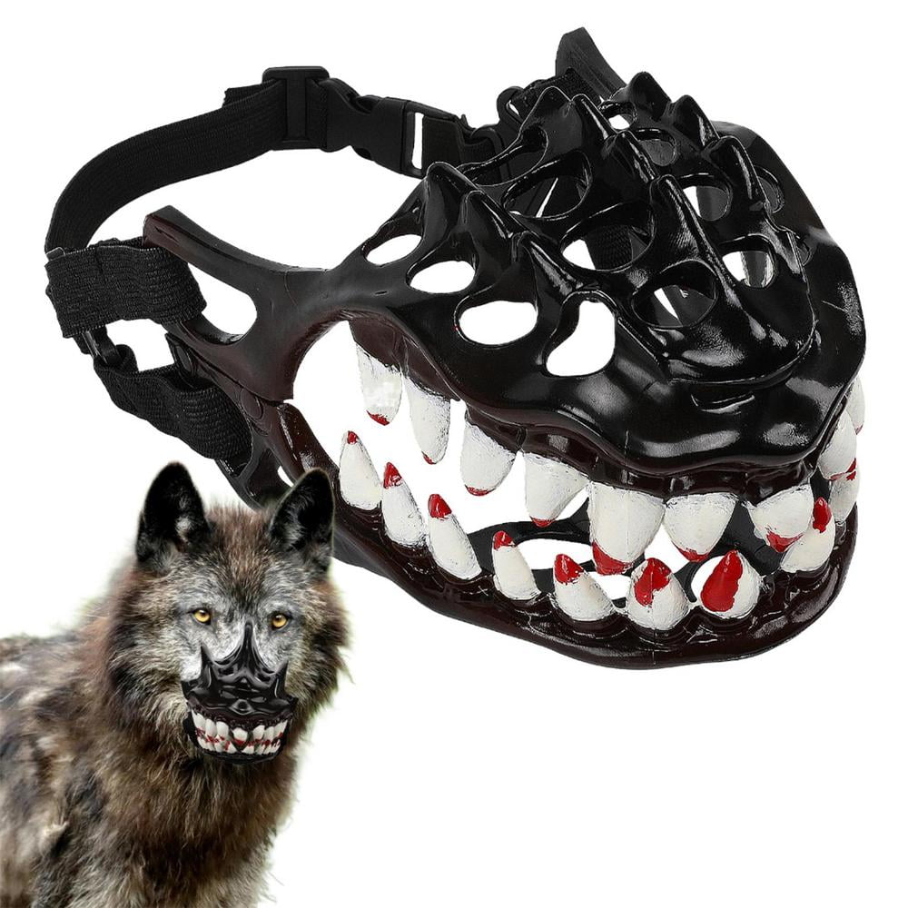 Lona Scary Dog Muzzle with Teeth Creepy Dog Costume with Large Teeth ...