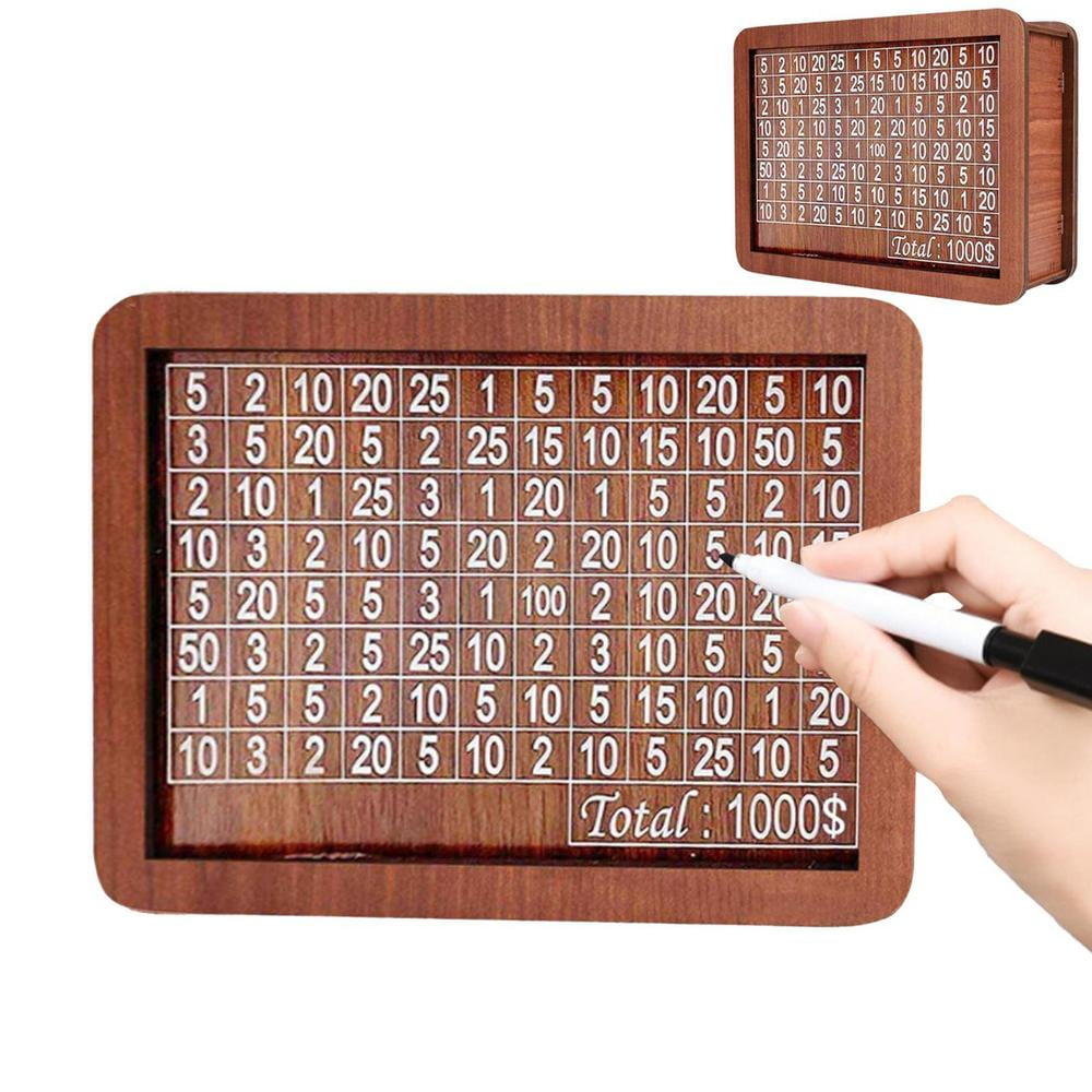 Lona Wooden Money Box Cash Saving Money Bank for Adults 10 000 Saving ...