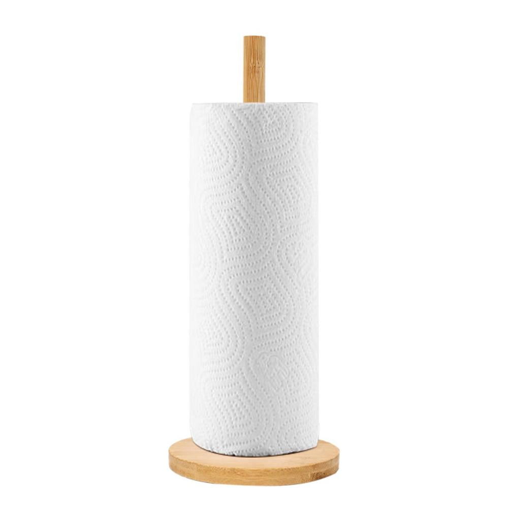 Lona Wooden Paper Towel Holder Solid Standing Paper Towel Roll Holder ...