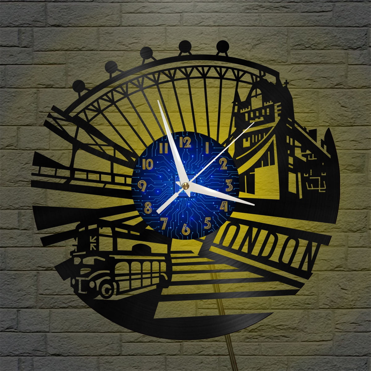 London Attractions 2 12 Inch Vinyl Record Wall Clock - Silent, Creative ...