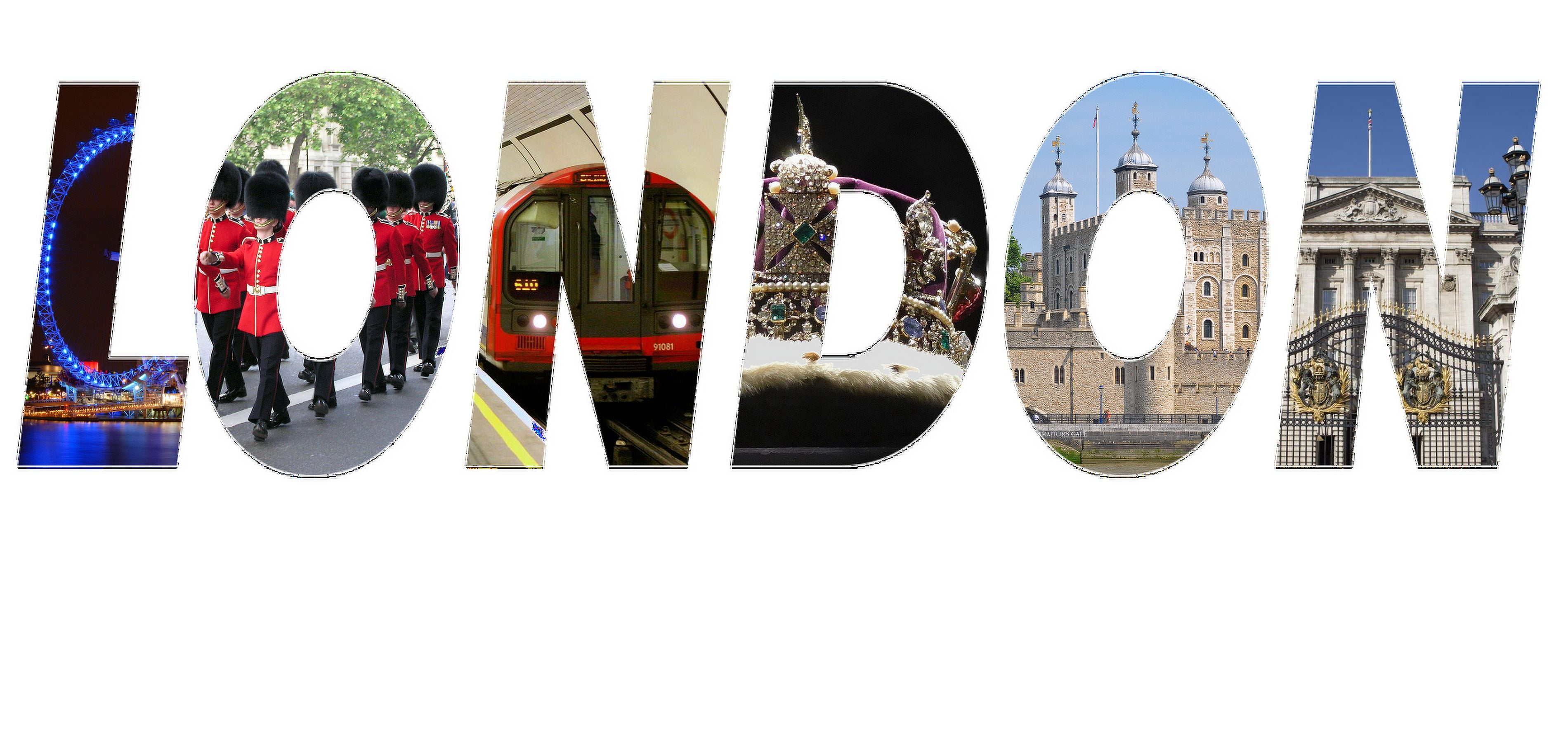 London Banner Art Design with Various Famous Pictures as Fonts for ...