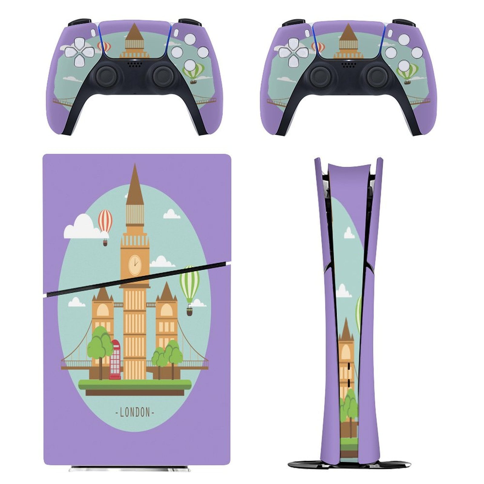 London, Big Ben, Illustration Design PS5/PS5 Slim Digital Disc Skin ...