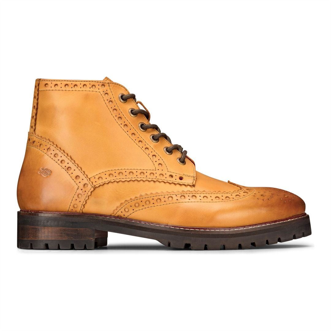 London Brogues Billy Men's Leather Laced Platform Brogues - Walmart.com