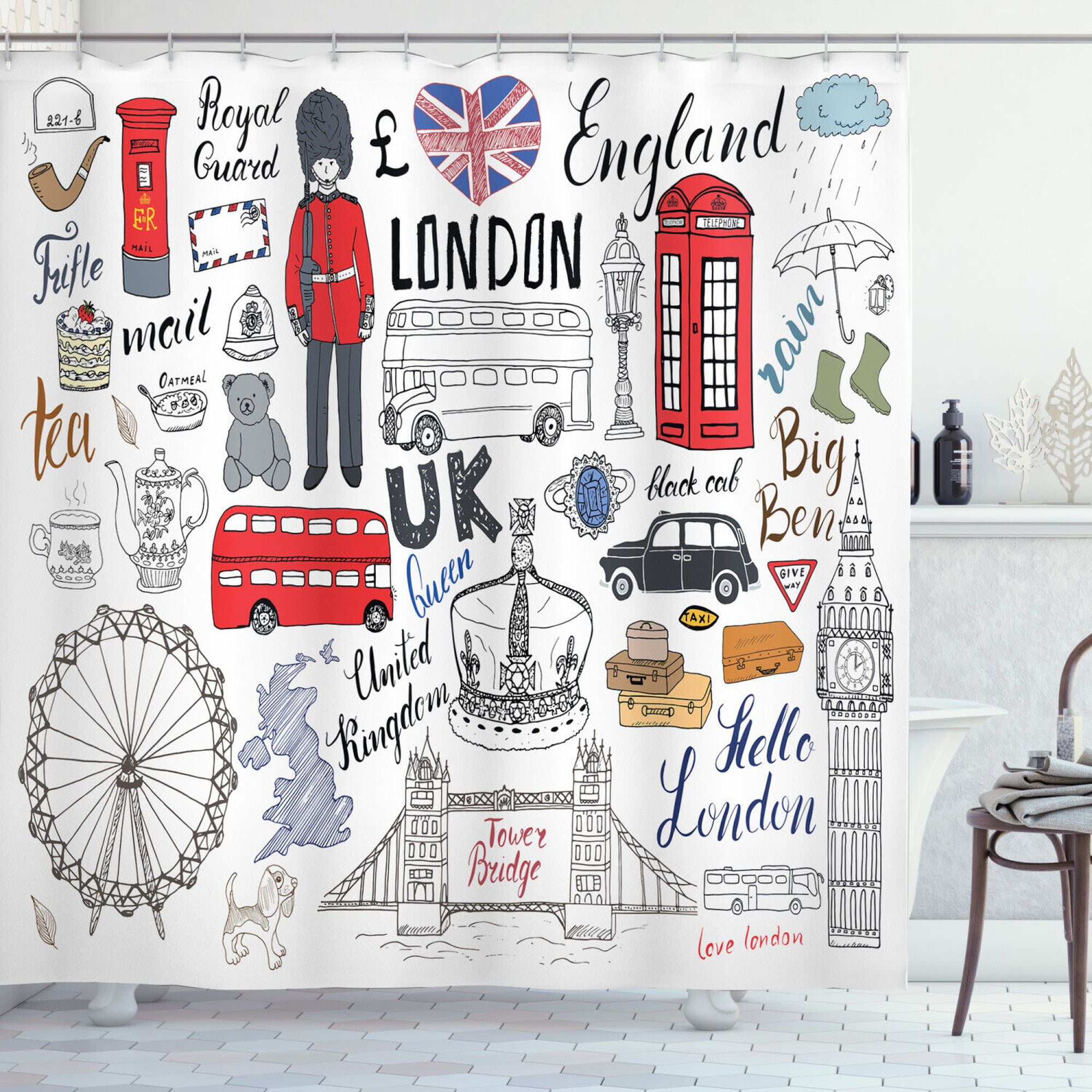 London Bus Shower Curtain - Iconic Design for Bathroom Decor - Stylish ...
