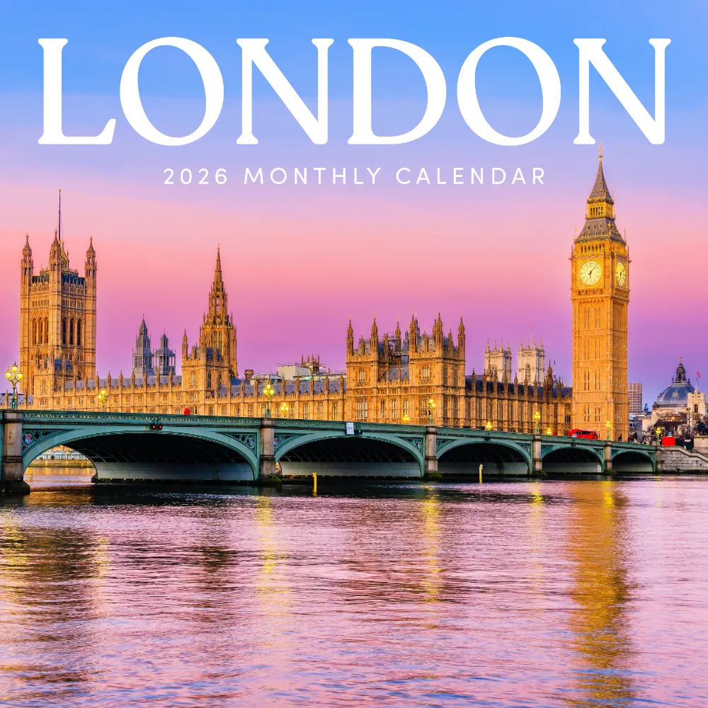 London Calendar 2026 | 12" x 24" London Landmarks Calendar 16 Month ...