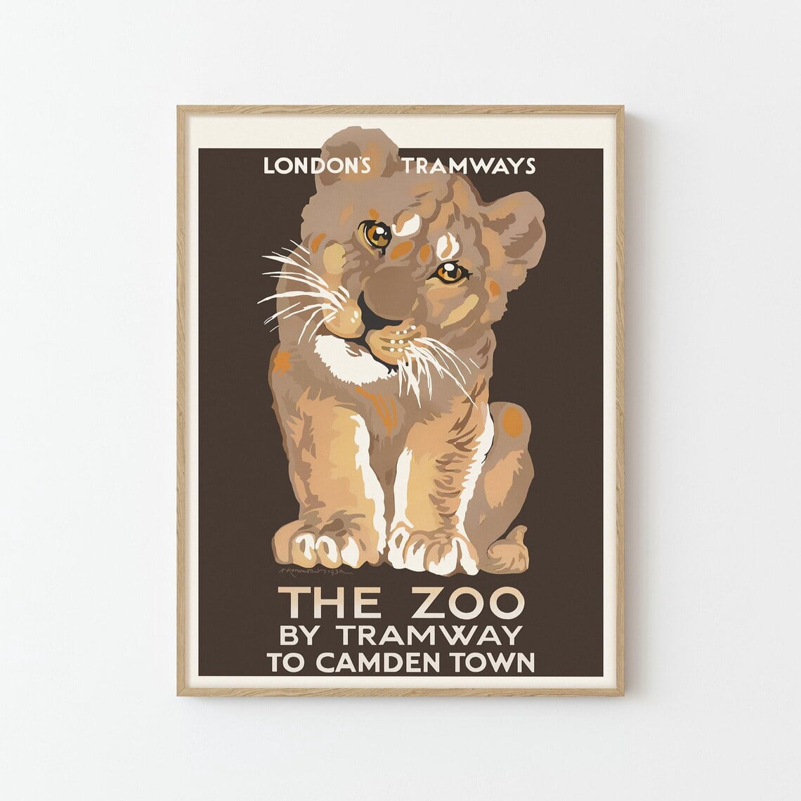 London Camden Town Zoo Vintage Advertising Poster Fine Art Print Home ...