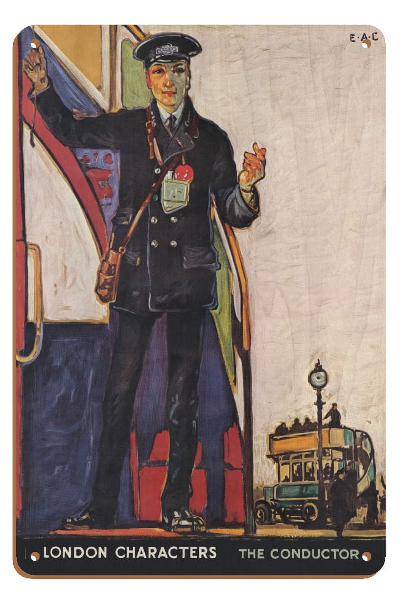 London Characters - The Conductor - Vintage Travel Poster by Elijah ...