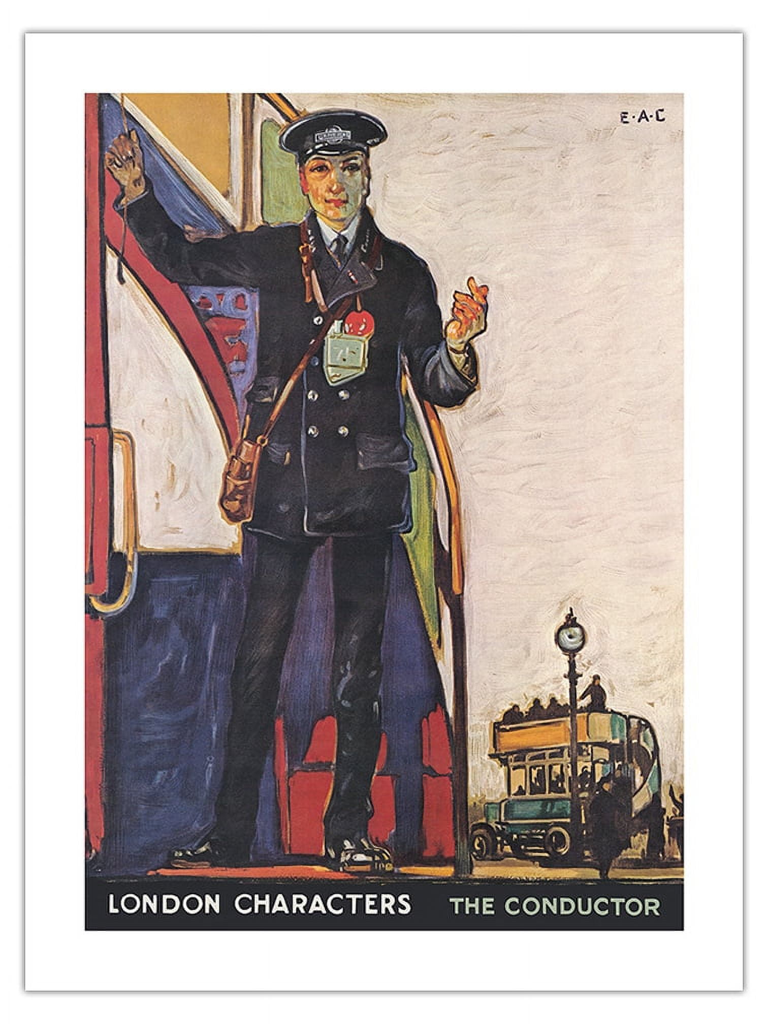 London Characters - The Conductor - Vintage Travel Poster by Elijah ...