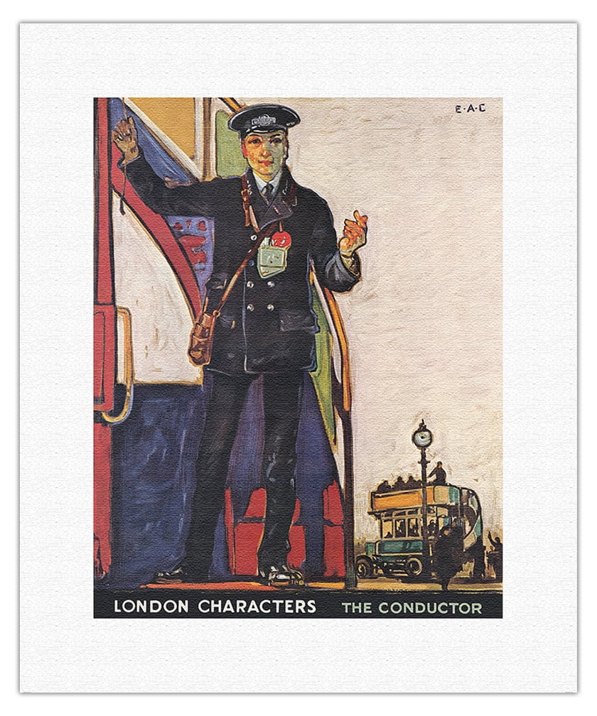 London Characters - The Conductor - Vintage Travel Poster by Elijah ...