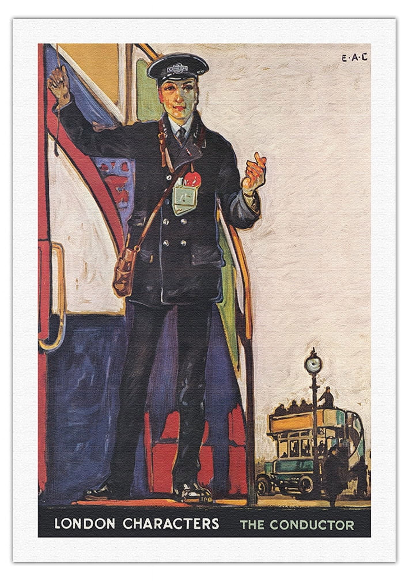 London Characters - The Conductor - Vintage Travel Poster by Elijah ...