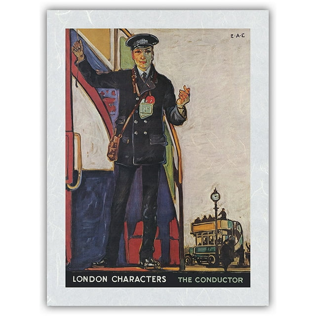London Characters - The Conductor - Vintage Travel Poster by Elijah ...