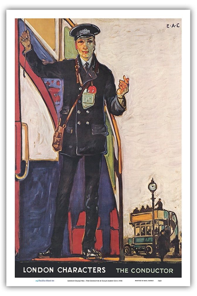 London Characters - The Conductor - Vintage Travel Poster by Elijah ...