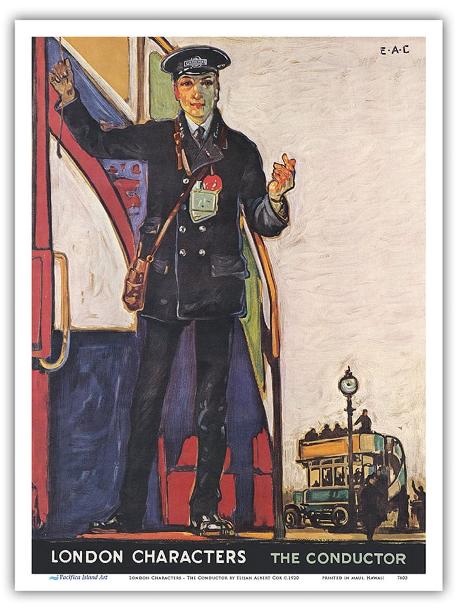 London Characters - The Conductor - Vintage Travel Poster by Elijah ...