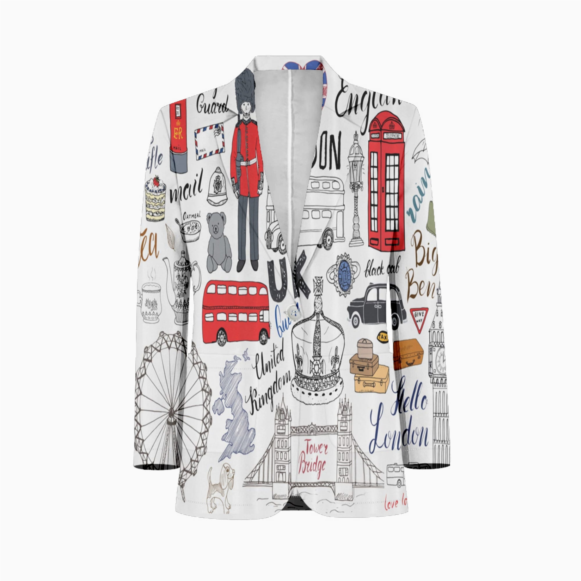 London Double Decker Bus Men's Suit Blazer Casual Party Wear Slim Fit ...