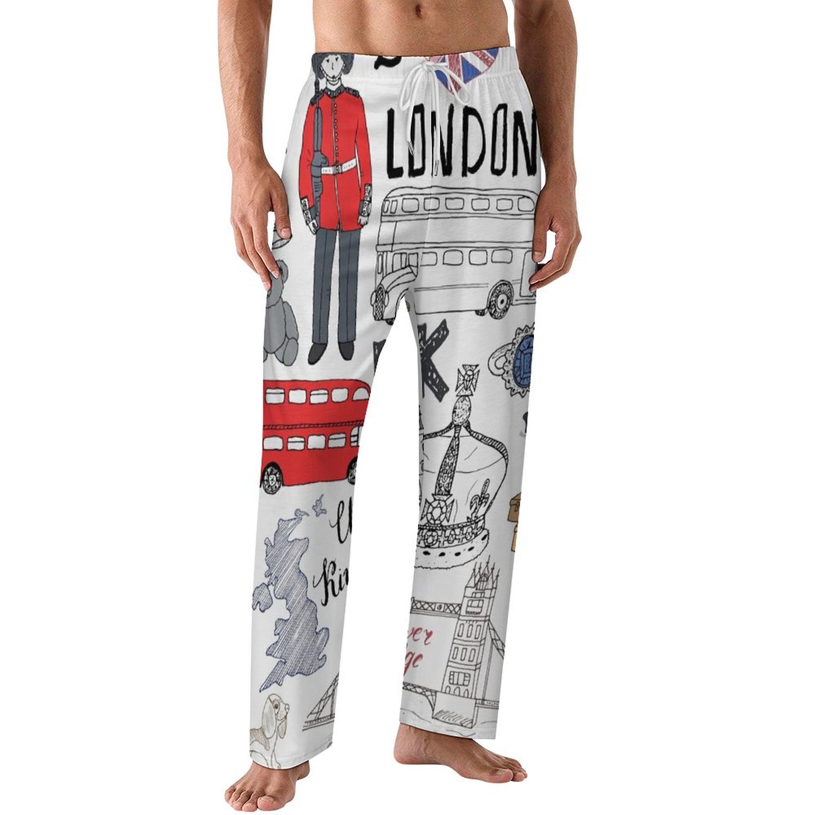 London Double Decker Bus Mens Pajamas Pajama Pants Mens Sleepwear ...