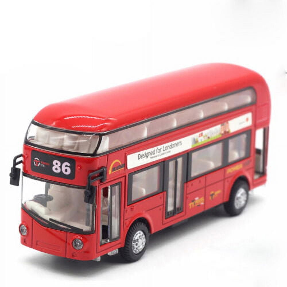 London Double Decker Bus Toys for Boys Diecast Kids Toy Cars with Light ...