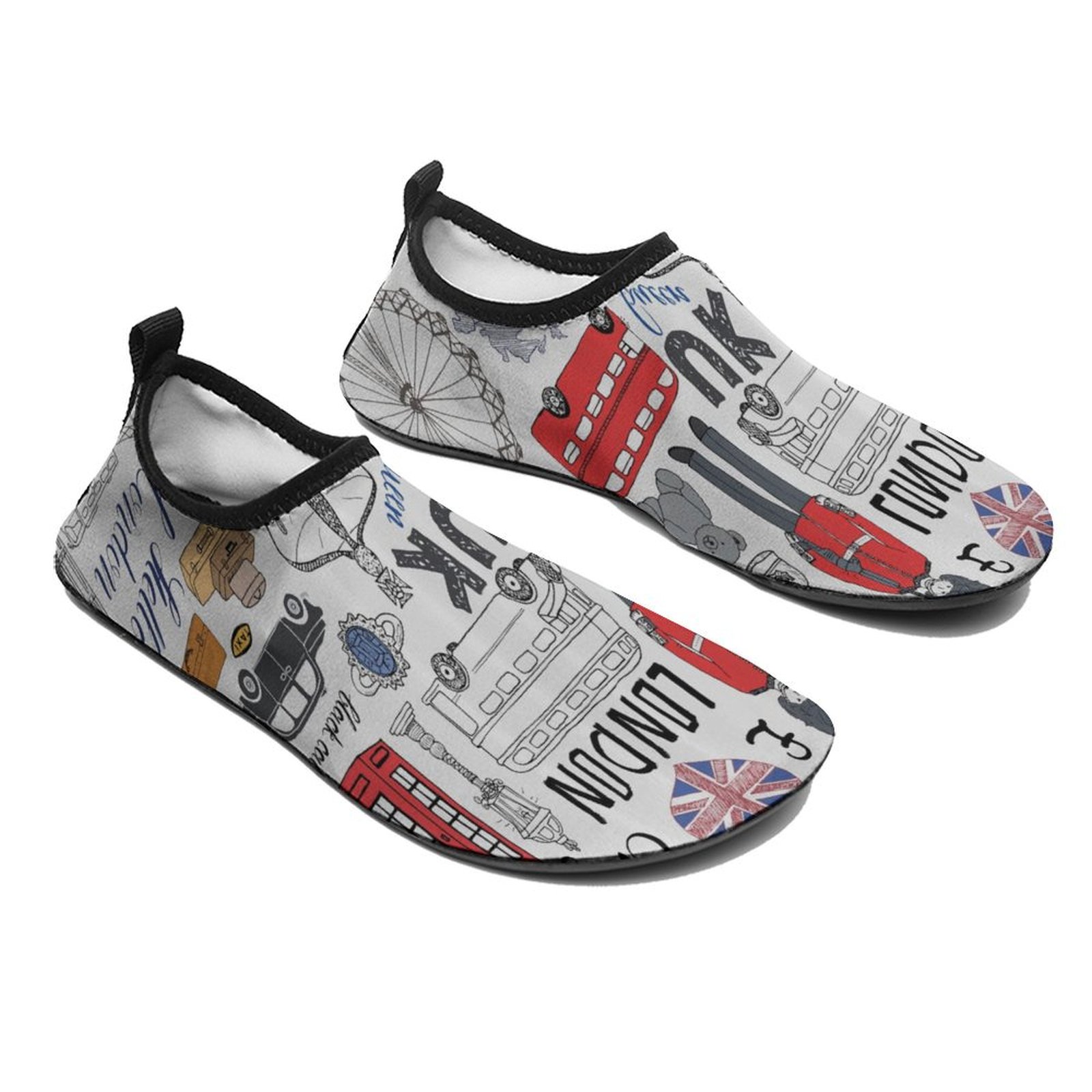 London Double Decker Bus Water Shoes Beach Slip-on Shoes for Men Women ...
