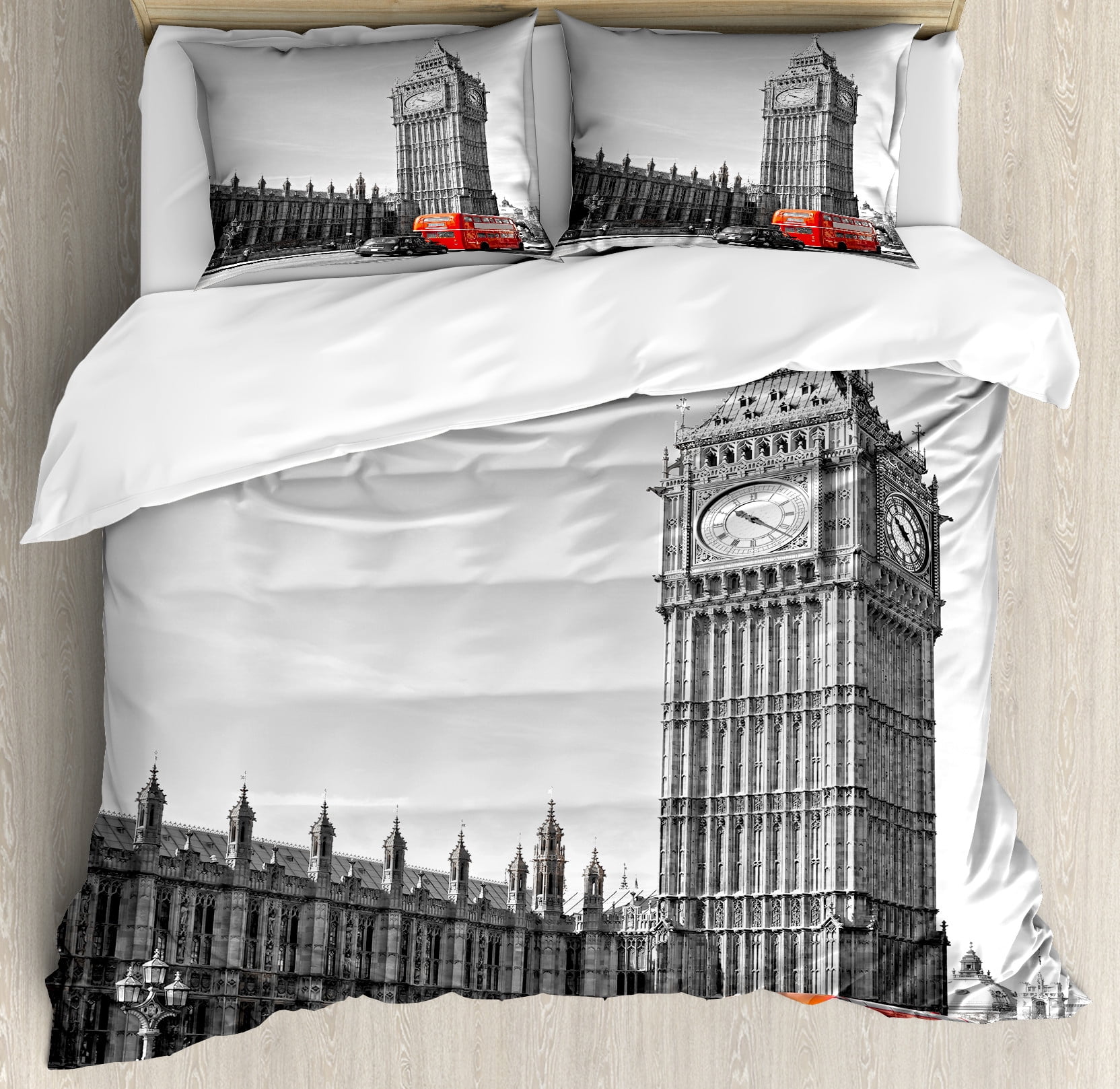 London Duvet Cover Set, Big Ben and Double Decker Bus Tourist ...
